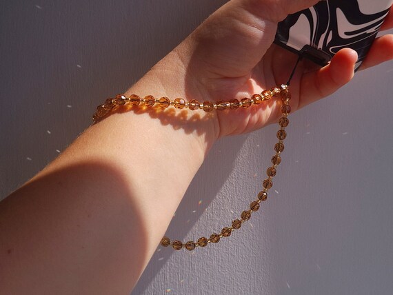 Gold Round Glass Phone Strap 90s Accessory Gift Handmade - Etsy