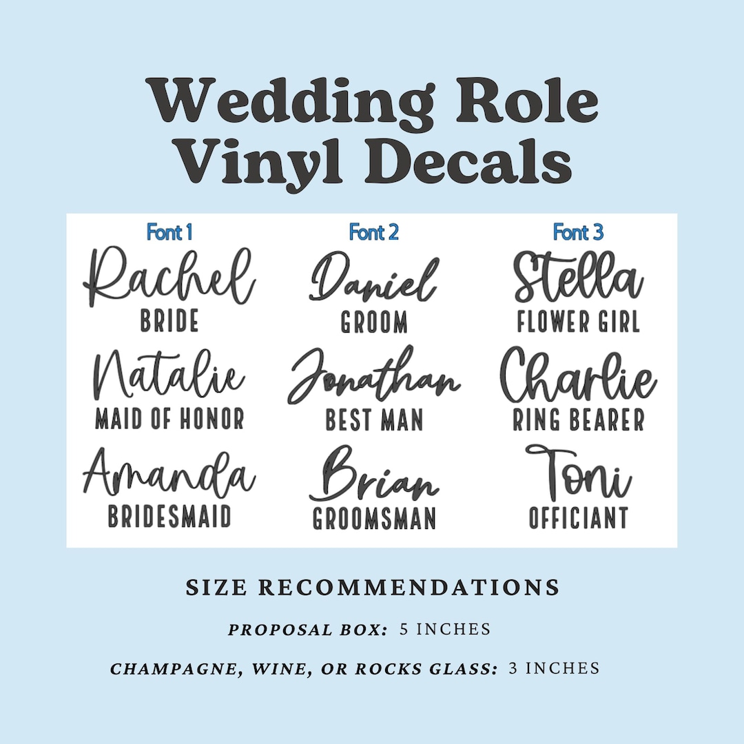 Custom Wedding Role Vinyl Decal, Bridesmaid Proposal Box - Etsy