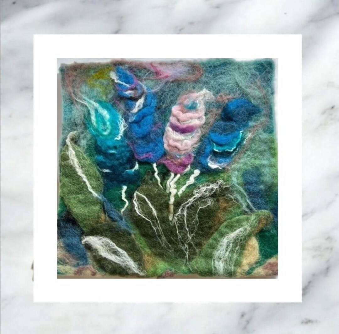 Wool Felting Panel/art Wall Marino Wool Felting Mat/ Handmade With Silk ...