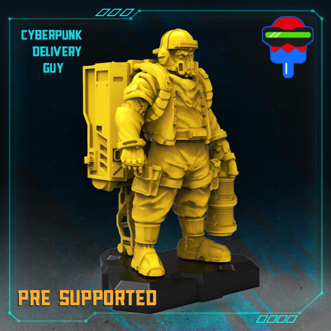 Cyberpunk Delivery Guy / Sci-fi Cyberpunk / Papsikels - Etsy