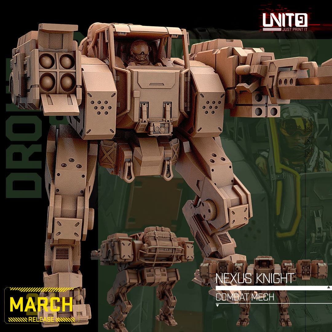 NEXUS KNIGHT - Modular Combat Mech / March 2024 / Sci-fi Cyberpunk ...