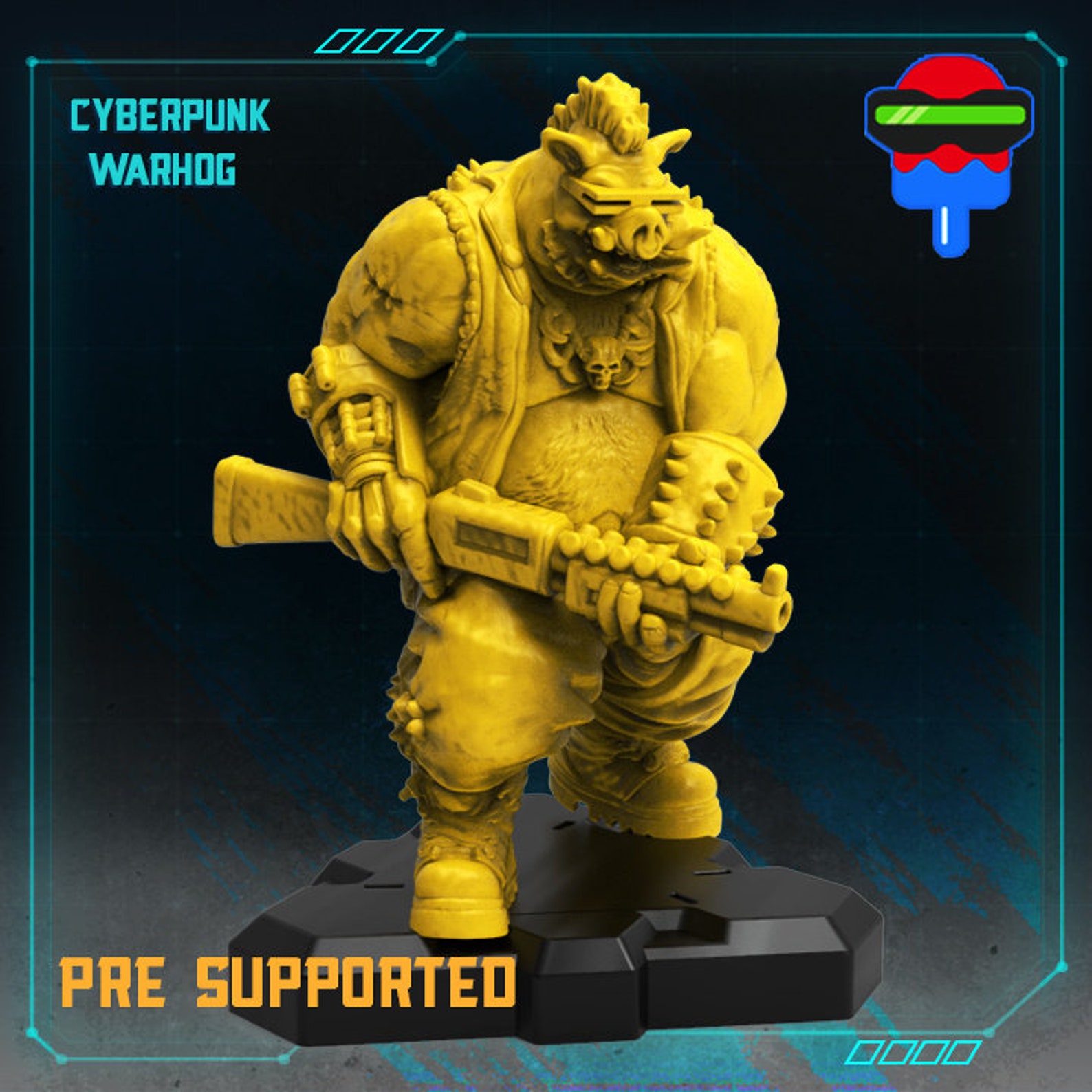 Cyber War Hog / Sci-fi Cyberpunk / Papsikels - Etsy