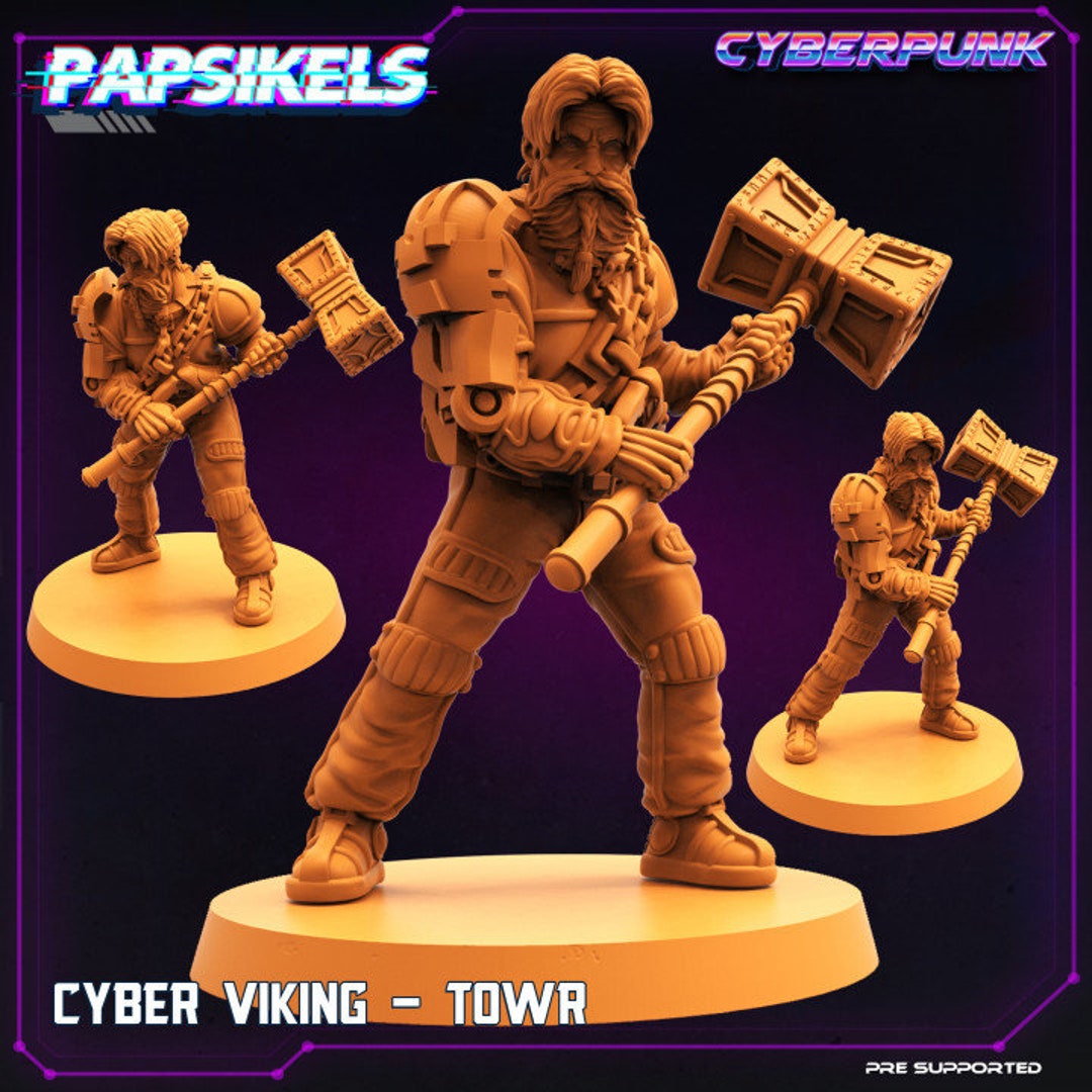 Cyber Viking - Towr / Sci-fi Cyberpunk / Papsikels - Etsy