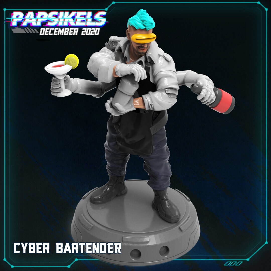 Cyber Bartender / Cyberpunk / Papsikels - Etsy