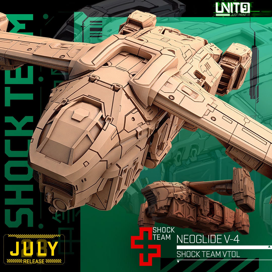 NEOGLIDE V-4 - Shock Team VTOL / July 2023 / Sci-fi Cyberpunk / UNIT9 - Etsy