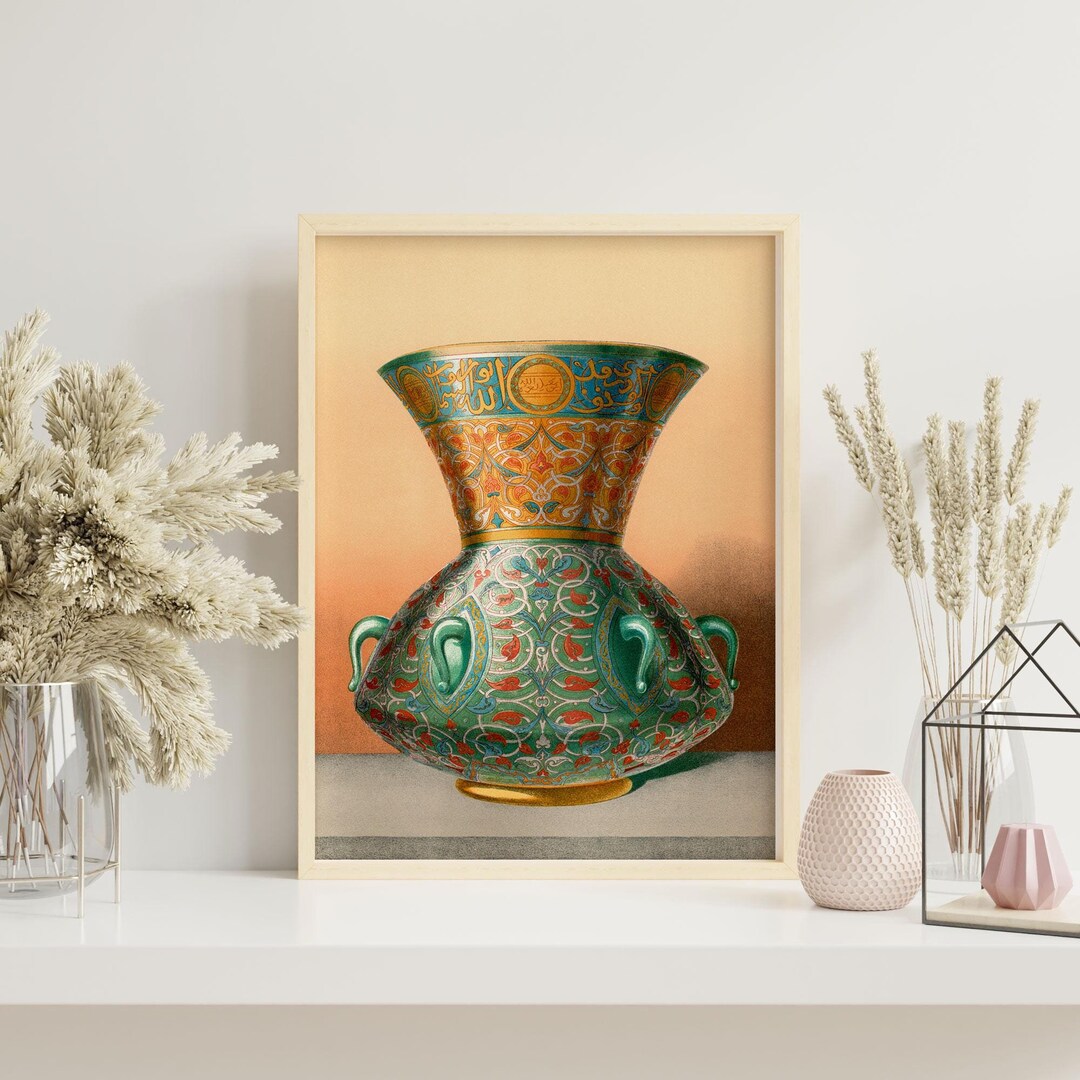 Arabic Vase Wall Art Print, La Decoration Arabe Digital Poster, Vintage ...