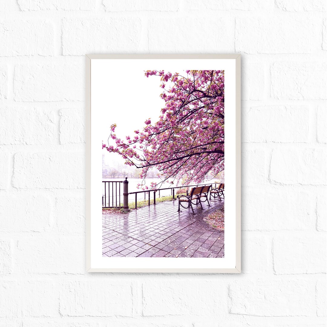 Pink Sakura Tree Wall Art Print, Printable Cherry Blossom Tree Wall Art ...