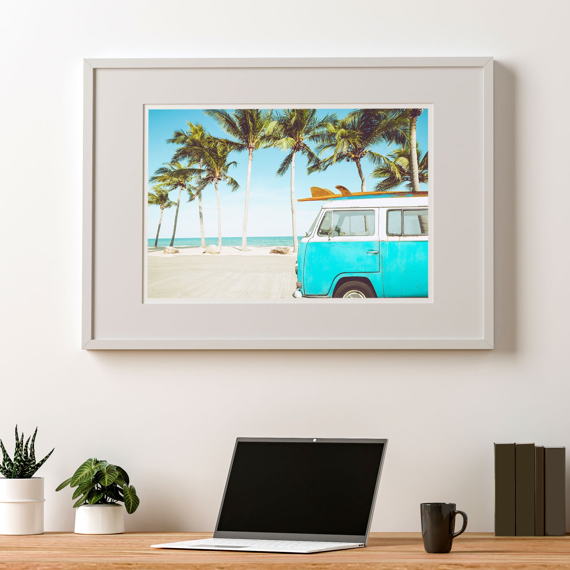VW Van Bus Wall Art, Hippie Van Print, Retro Print, Bus Print Art ...