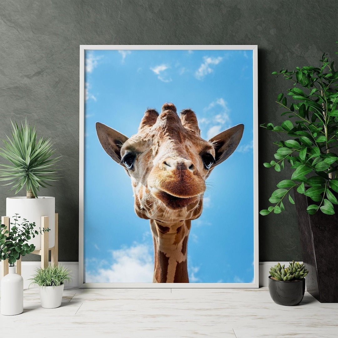 Giraffe Wall Art Print, Giraffe Wall Decor, Animal Wall Art, Nursery ...