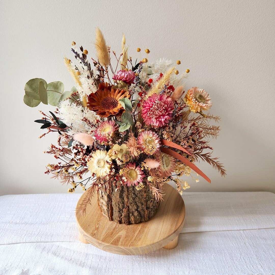 Rustic Flower Tree Vase Arrangement, Daisy Flowers, Centrepiece, Home ...
