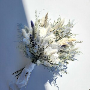 Rustic Dusty Blue Dried Flower Bouquet, Dried Flower Posy, Wedding ...