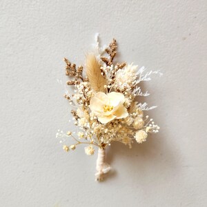 Boho Neutral Tone Dried Flower Bouquet, Ivory, Beige, Wedding Floral ...