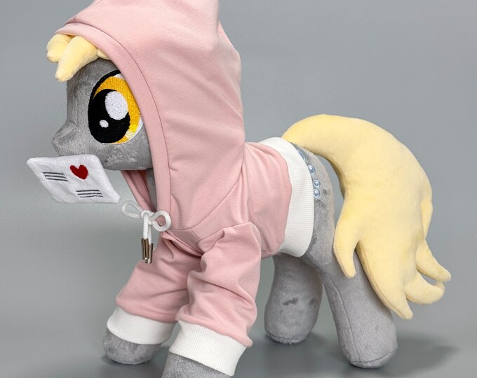 17" Plushie Pony Plush Derpy Hooves With Hoodie and Letter - Etsy