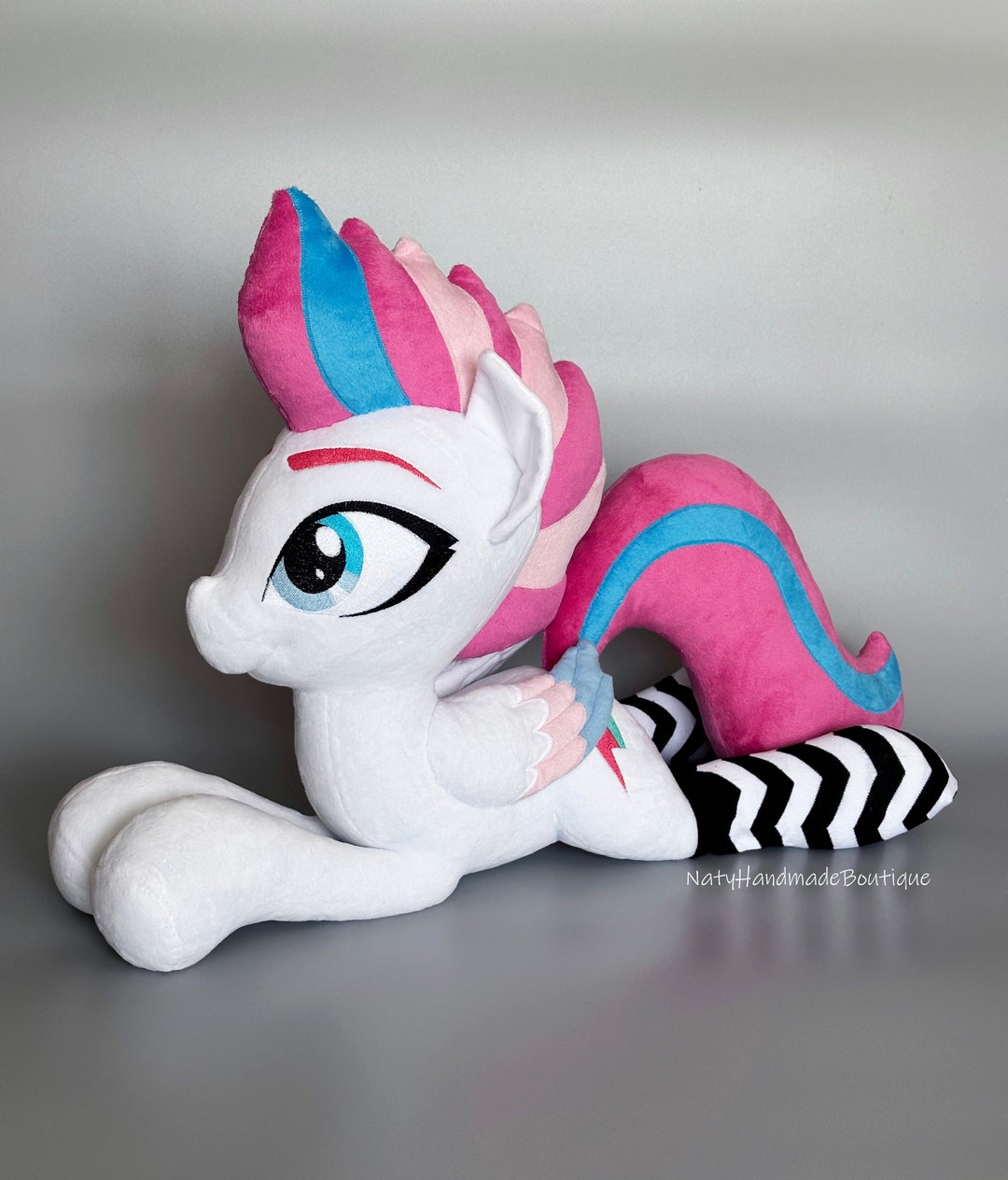 24" Big Plushie Pony Plush Zipp Storm With Socks Handmade - Etsy