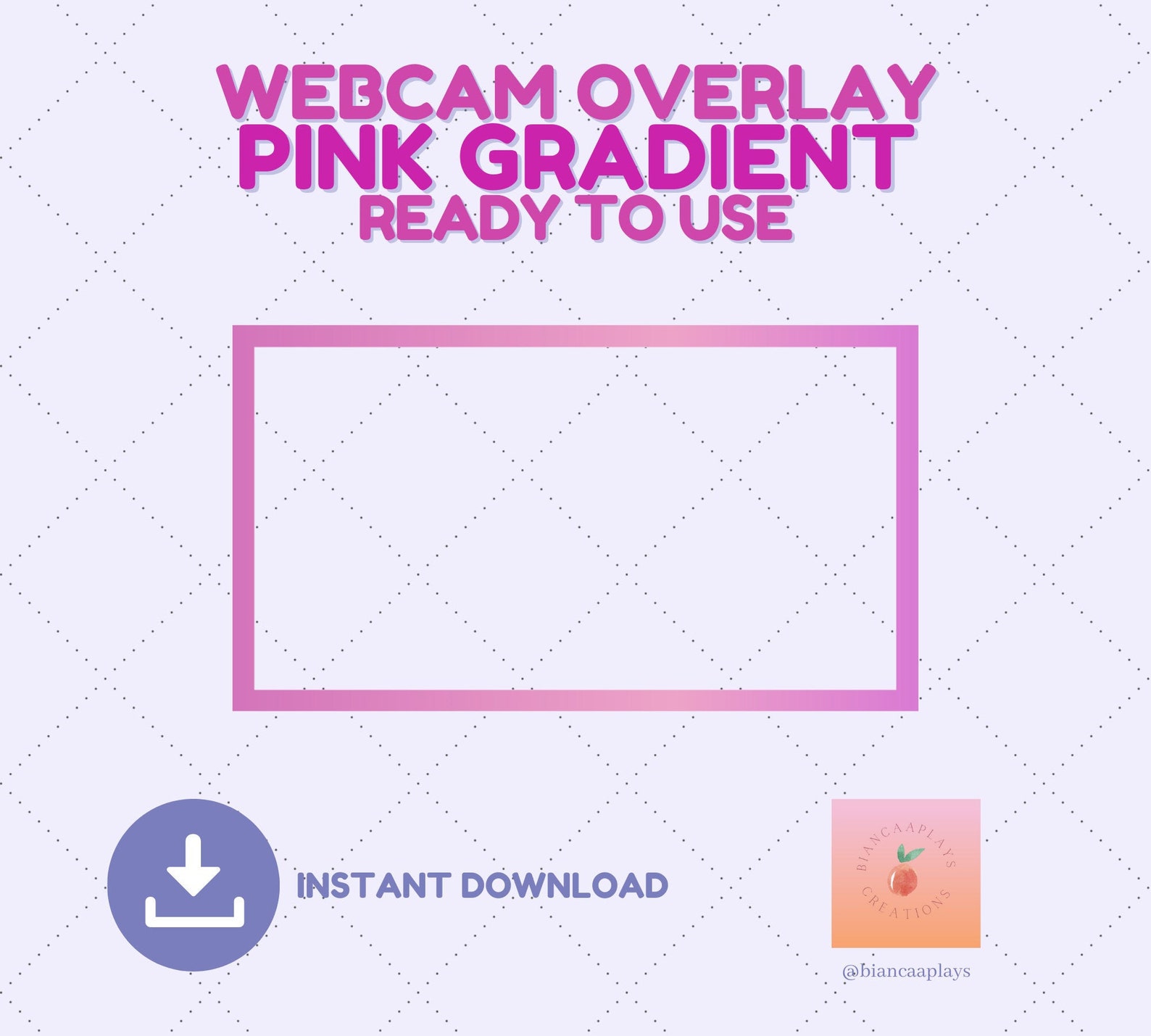 Twitch Pink Gradient Webcam Border Overlay / Stream / Cute / - Etsy UK