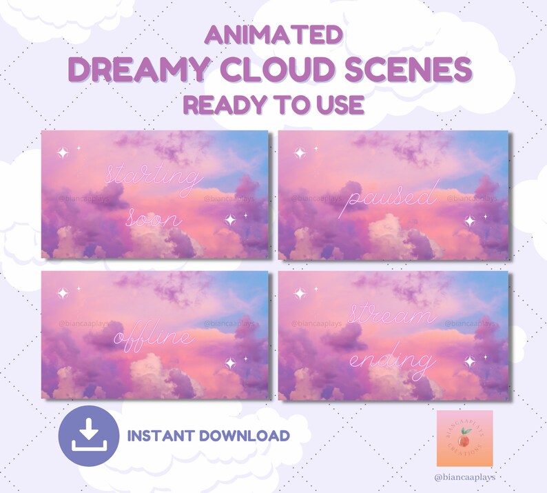 Animated Pink Dreamy Twitch Cloud Theme Scenes Starting Soon/ - Etsy Animated Pink Dreamy Twitch Cloud Theme Scenes Starting Soon/ - Etsy