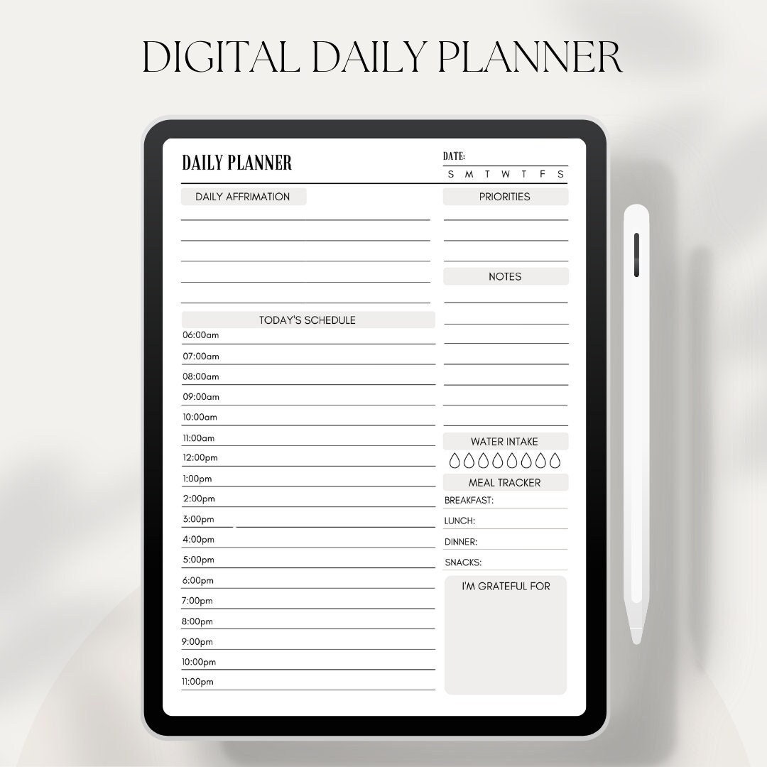 Digital Daily Planner 2022 2023, Goodnotes Planner, Daily Planner ...