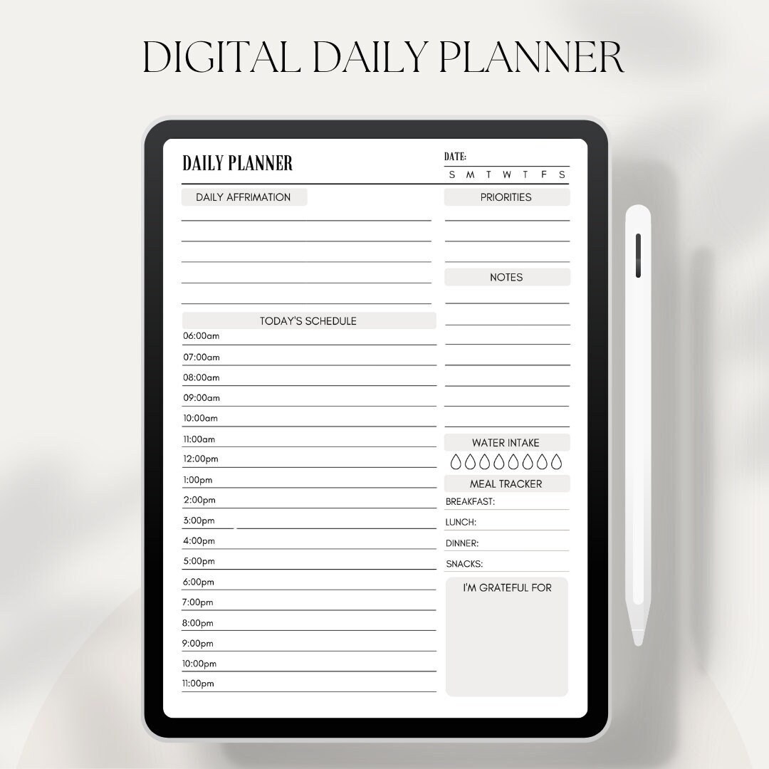 Digital Daily Planner 2022 2023, Goodnotes Planner, Daily Planner ...