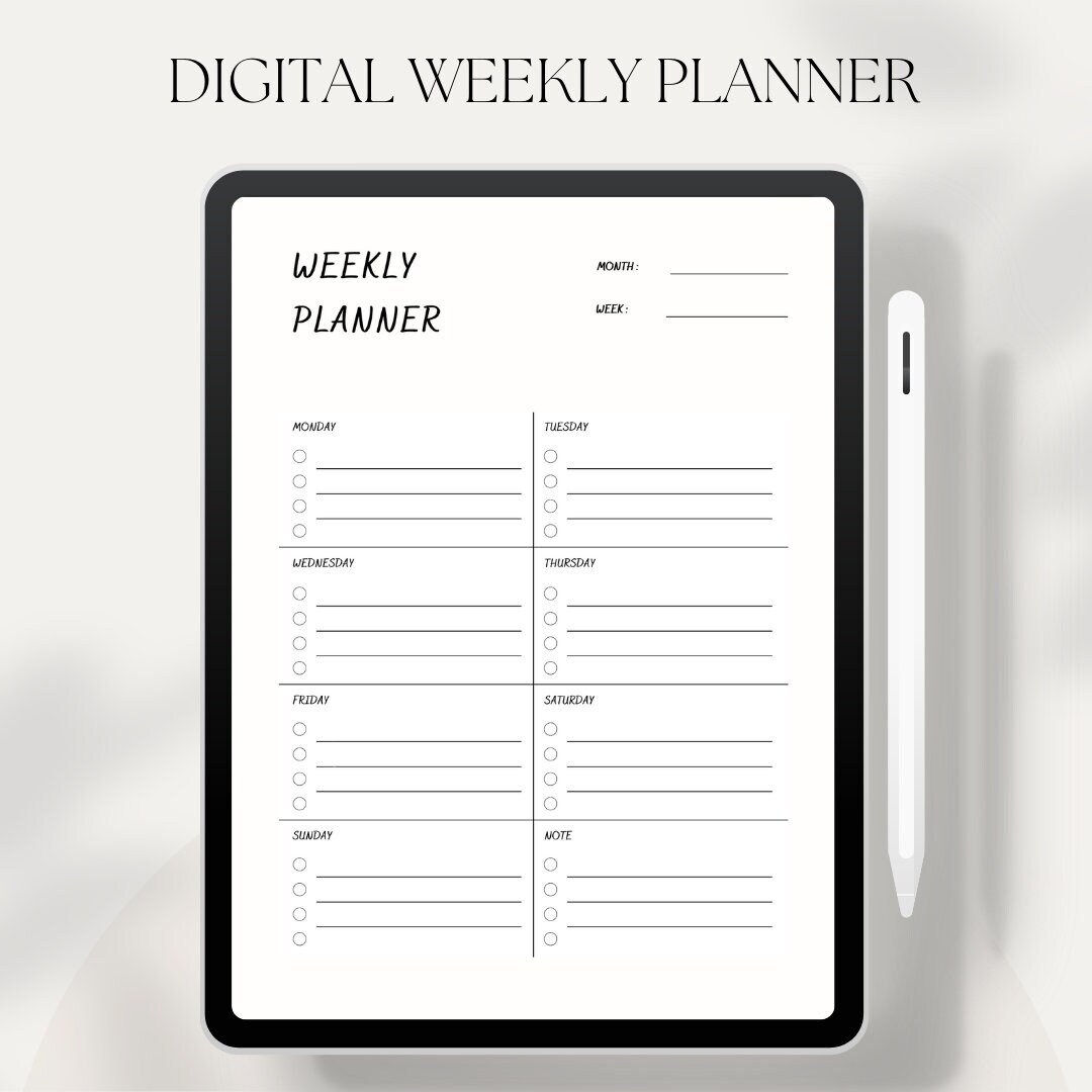 Digital Weekly Planner 2022 2023, Goodnotes Planner, Daily Planner ...