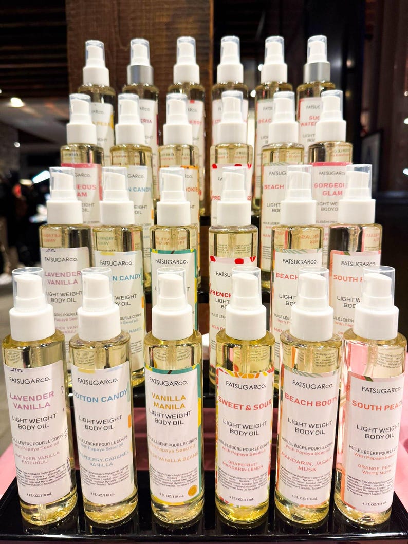 Body Oils | Sweet & Fruity Scents | Lightweight Hydrating Glow | Soft ...