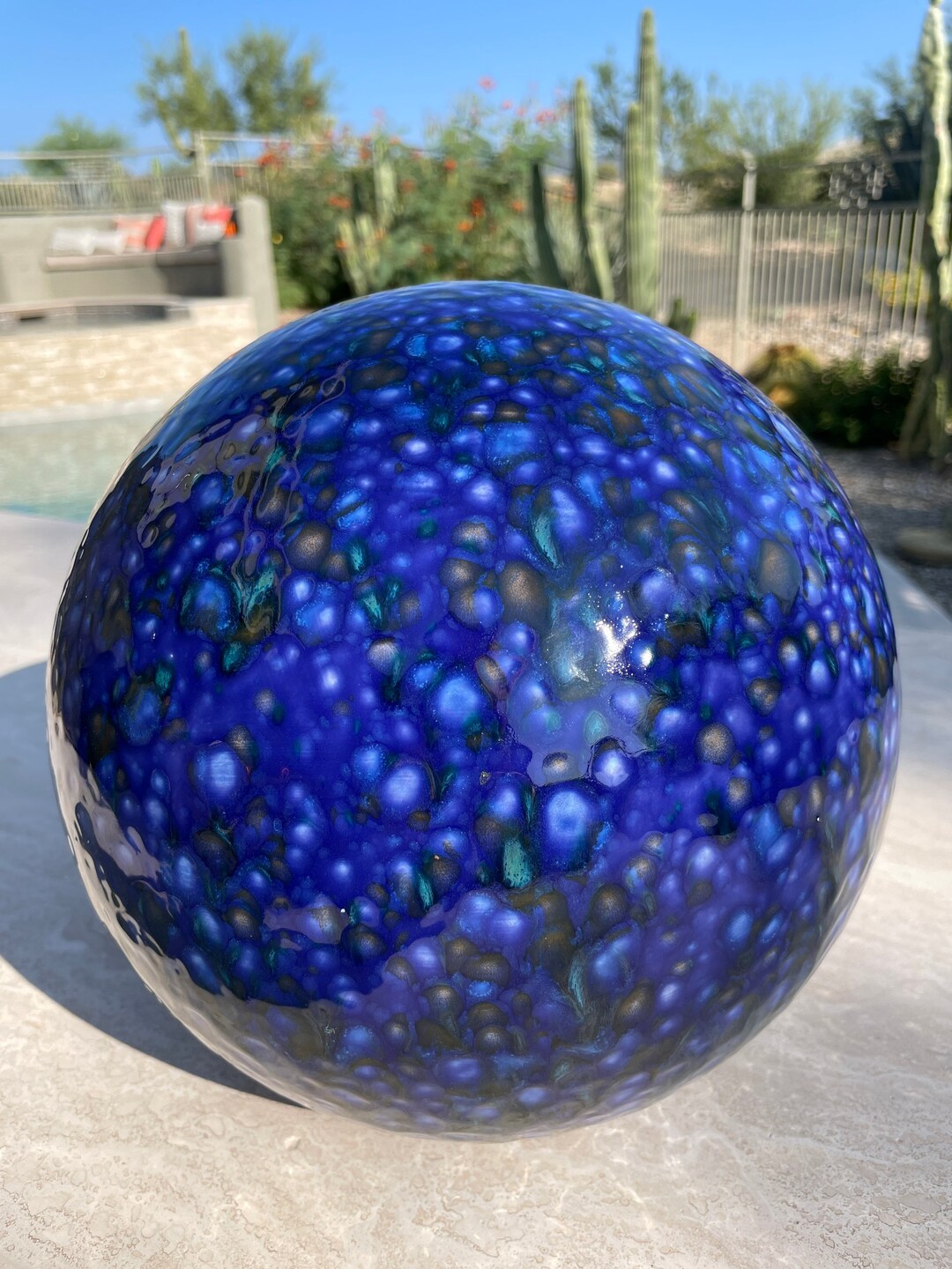 Ceramic Ball Cobalt Blue 7 Ceramic Gazing Ball Gazing Ball Gaze Ball ...