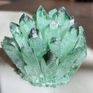 Rare Large Natural Green Ghost Quartz Cluster, 984g Large Green Ghost ...