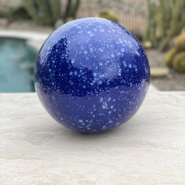 Blue Ceramic Garden Spheres - Etsy