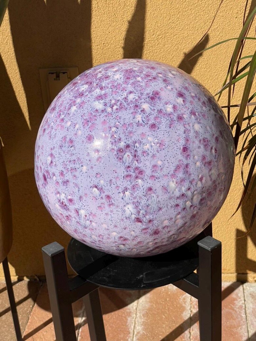 Large Ceramic Ball Purple ~ 9" ~ Ceramic Gazing Ball ~ Garden Ball ...