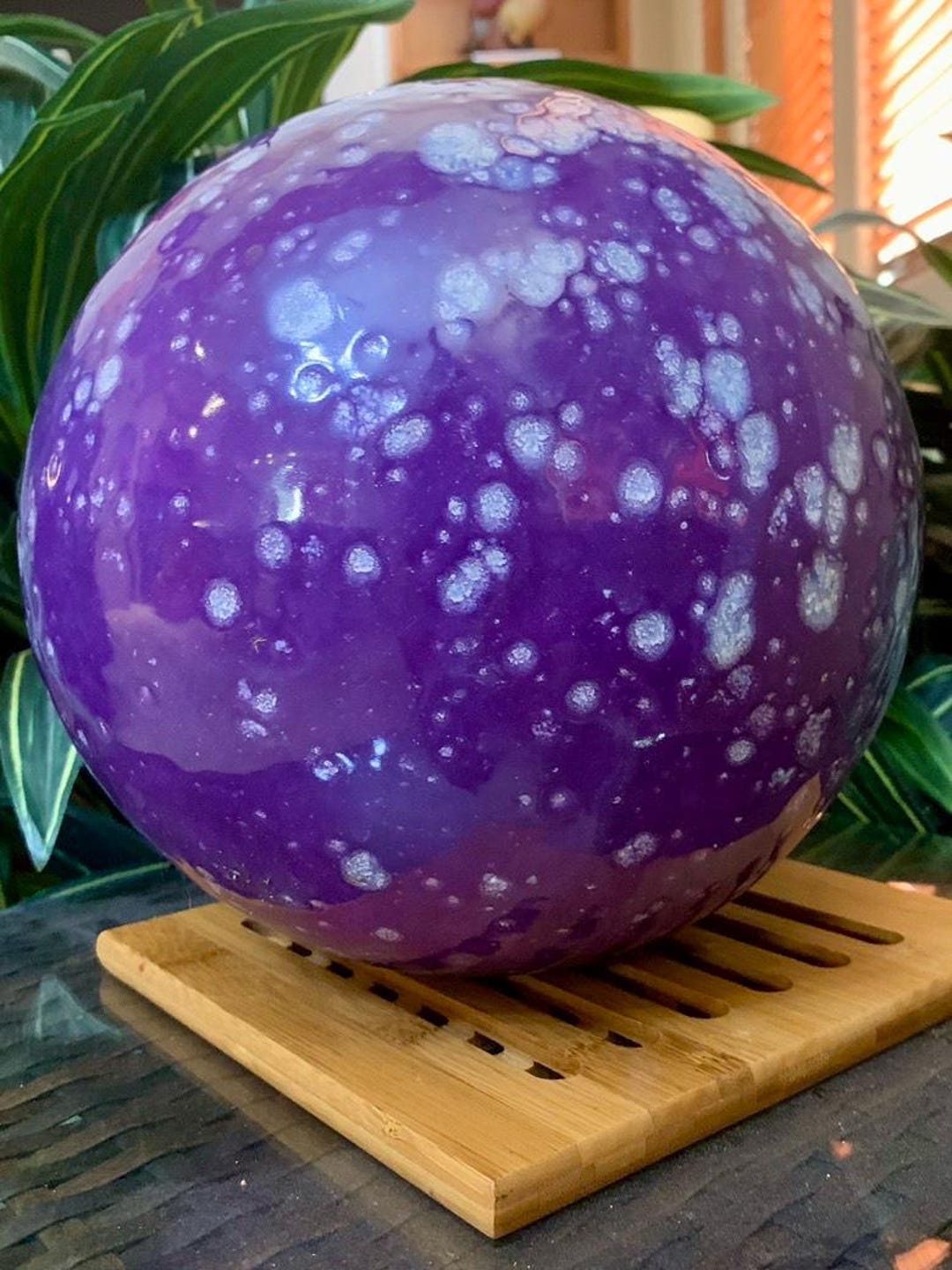 Large Ceramic Ball Purple 9 Ceramic Gazing Ball Garden Ball Gaze Ball ...