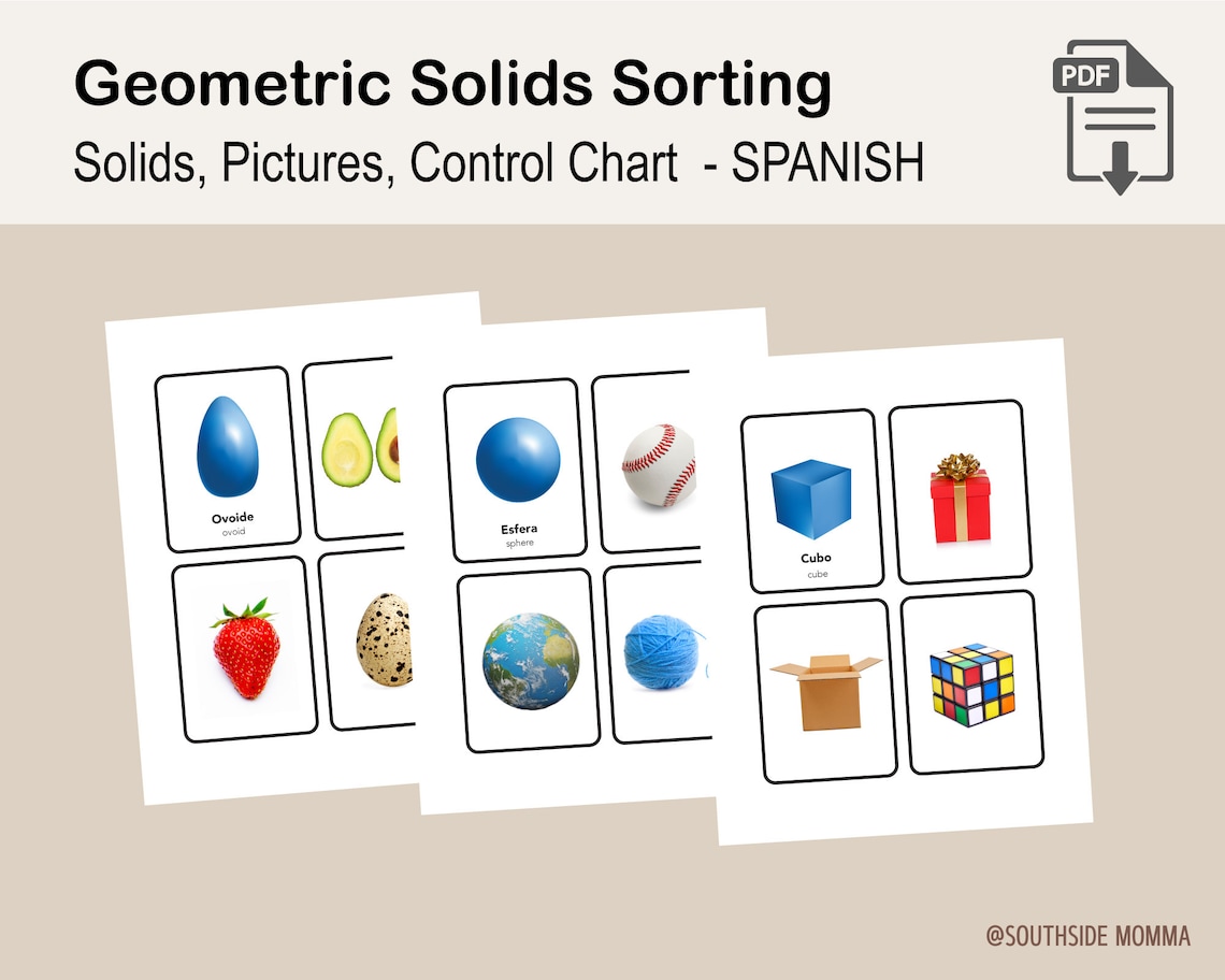 Geometric Solids in Real Life Sorting Cards Solidos Geometricos Math ...