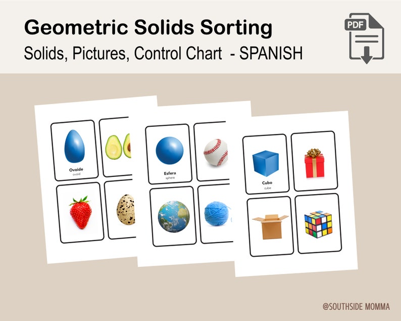 Geometric Solids in Real Life Sorting Cards Solidos Geometricos Math ...