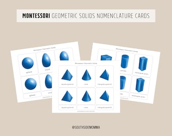 Montessori Geometric Solids 3 Part Cards PDF Montessori Cards ...