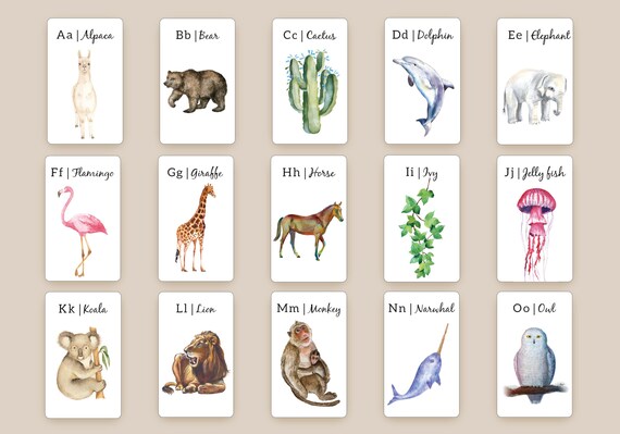 Nature's Abc Flashcards Printable Homeschool Pre | Etsy