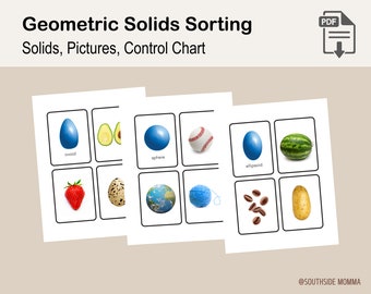 Geometric Solids in Real Life Sorting Cards | Solidos Geometricos ...