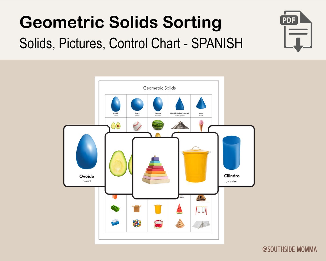 Geometric Solids in Real Life Sorting Cards Solidos Geometricos Math ...