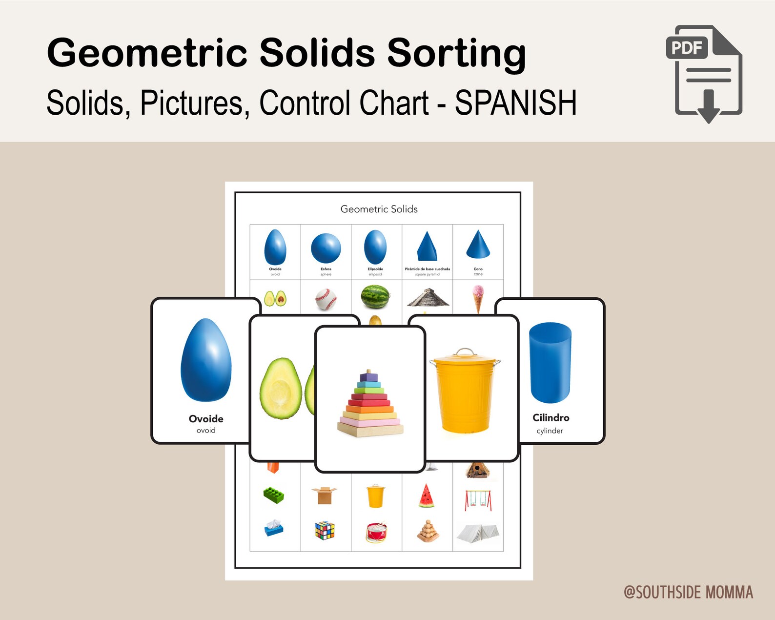 Geometric Solids in Real Life Sorting Cards Solidos Geometricos Math ...