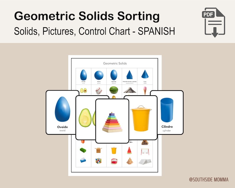 Geometric Solids in Real Life Sorting Cards | Solidos Geometricos ...