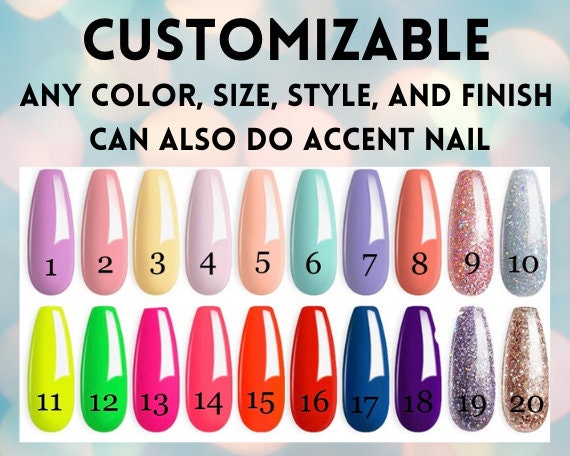 One Color Press on Nails / Basic Color Press on Nails - Etsy