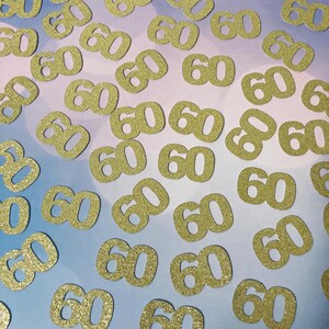 60th Birthday Decorations, Glitter 60 Confetti, Sixty, Anniversary ...