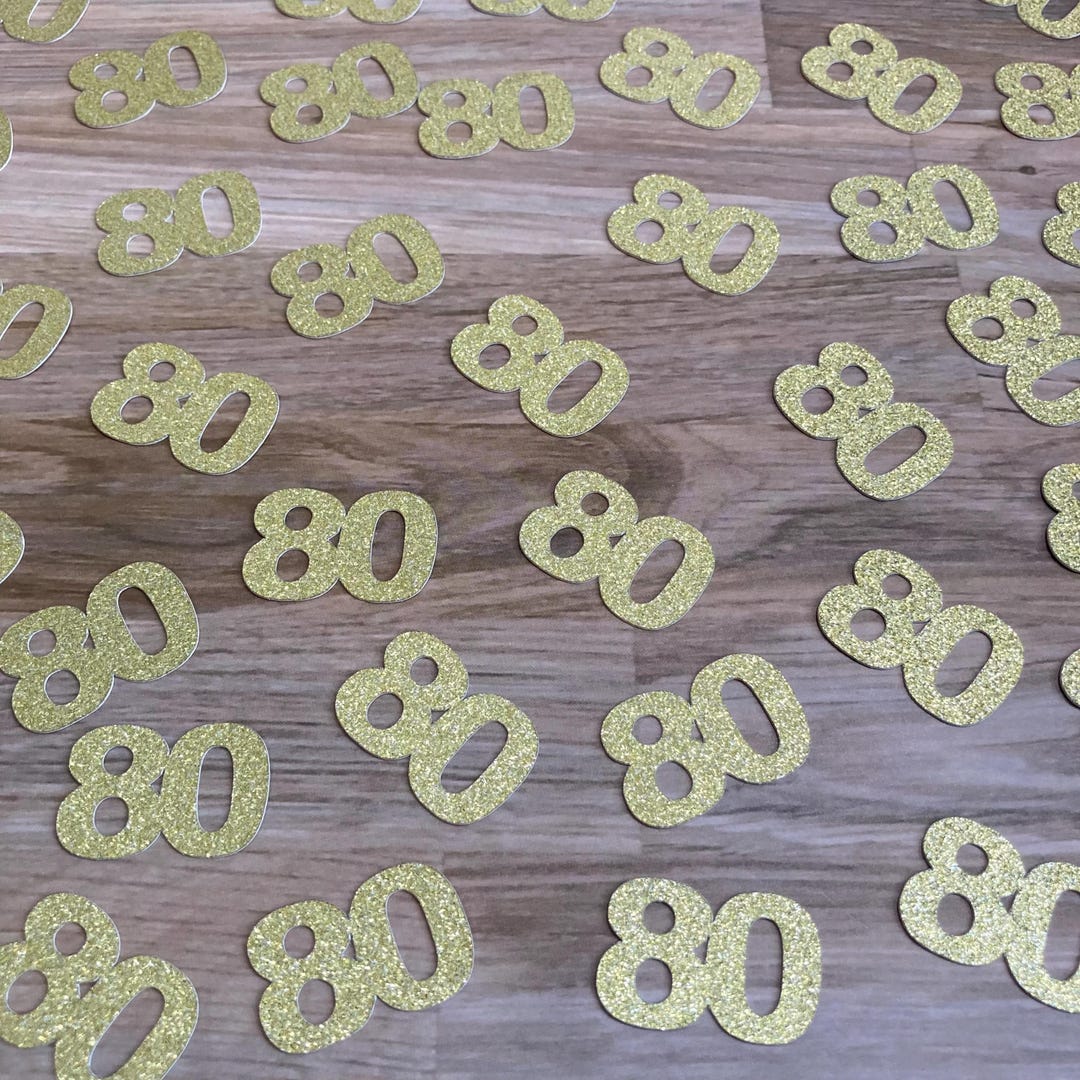 80th Birthday Decorations, Glitter 80 Confetti, Eighty, Anniversary ...