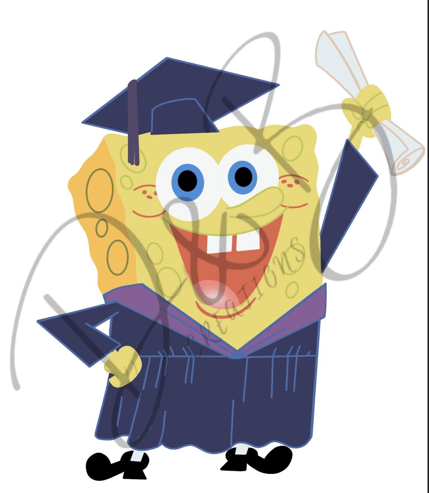 Bob Esponja Graduándose PNG - Etsy México