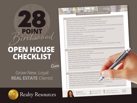 Real Estate Open House Checklist for Home Sellers Real Estate | Etsy