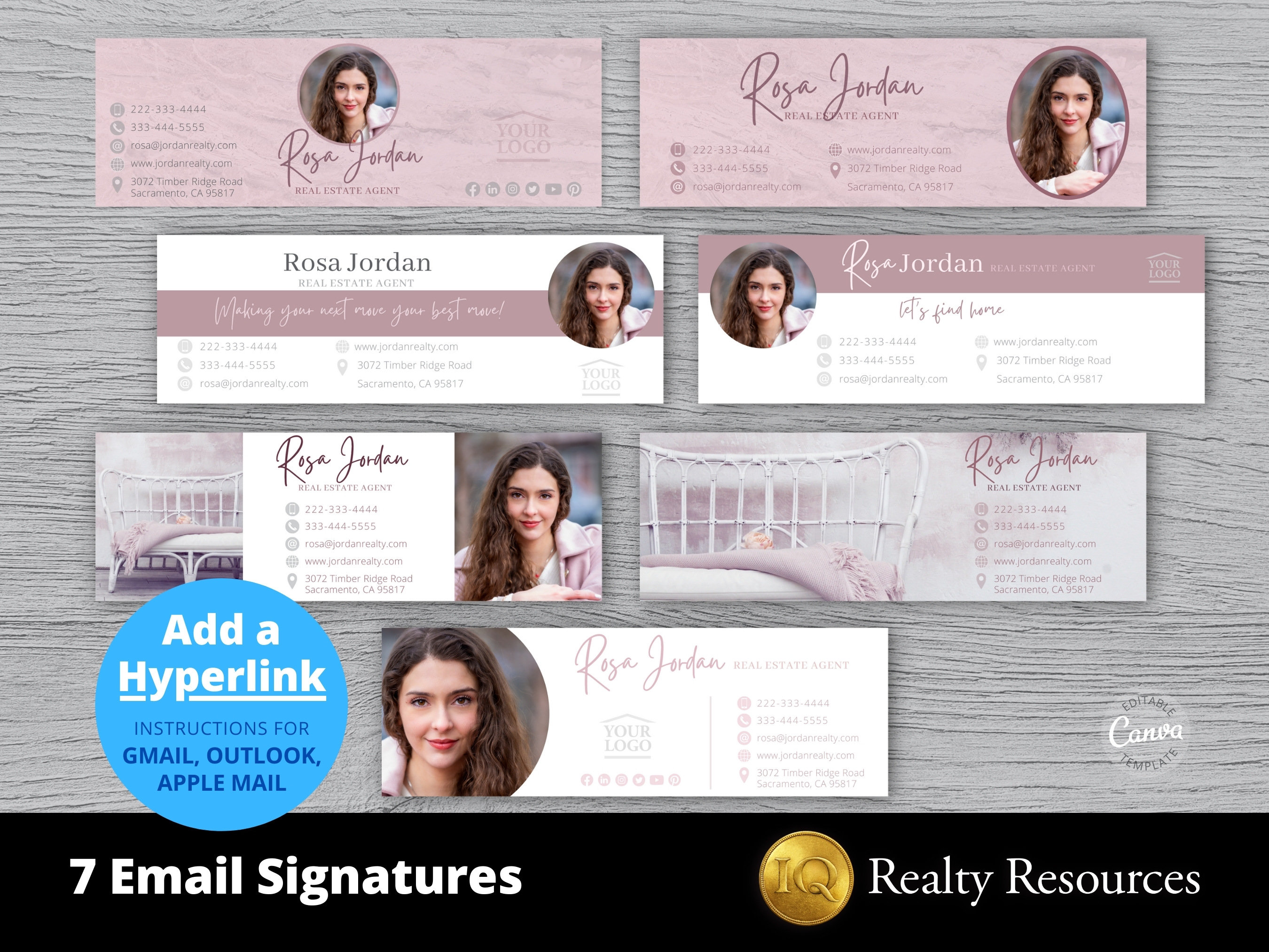Email Signature Template Bundle 7 Signature Templates Real - Etsy