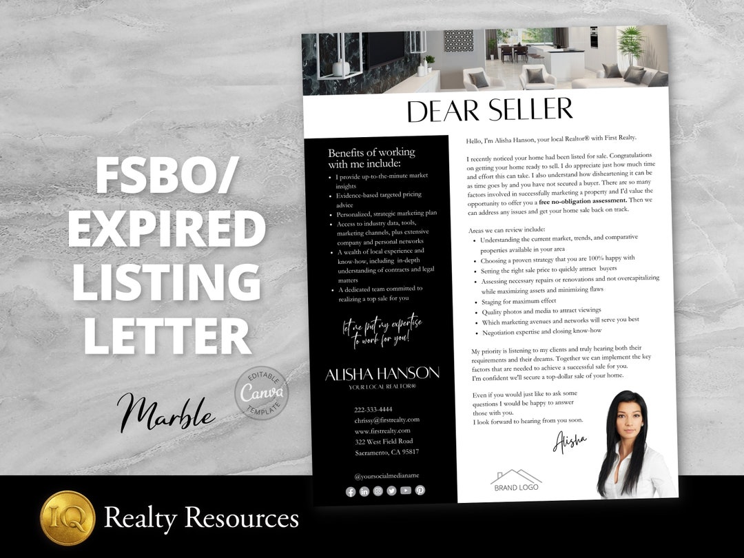 FSBO Letter, Expired Listing Flyer Template, Real Estate Flyer, Realtor ...