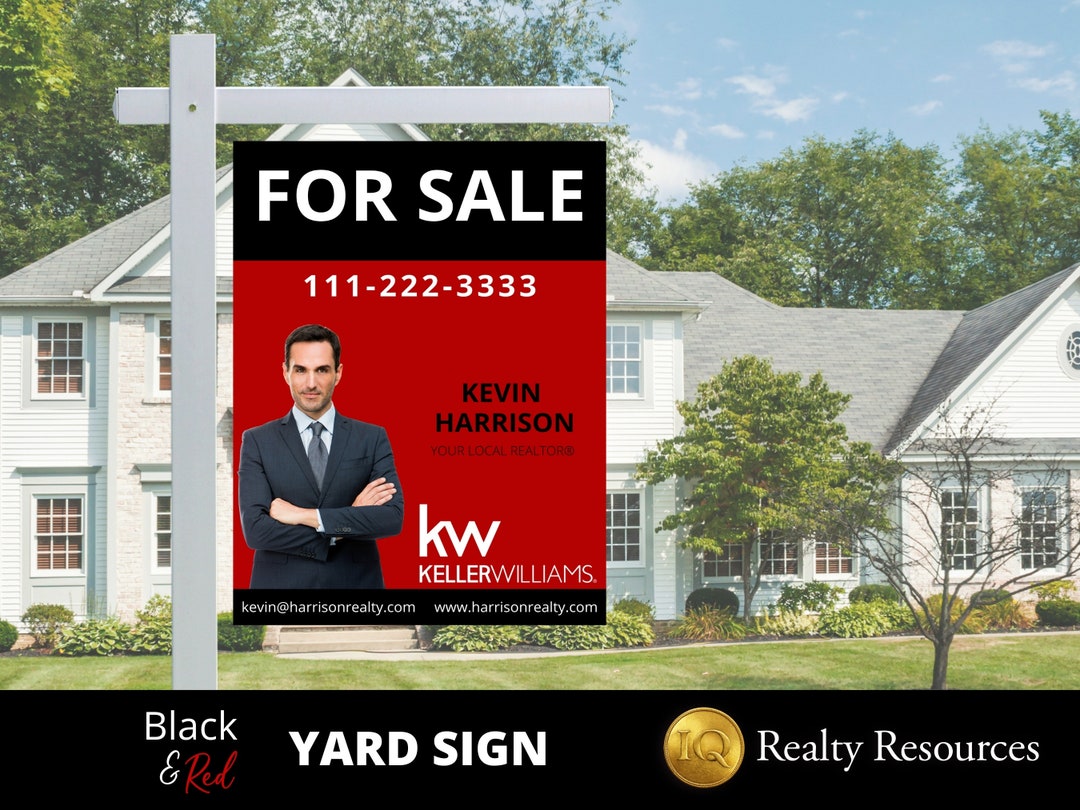 Real Estate Yard Sign, Keller Williams Real Estate Sign, for Sale Yard ...