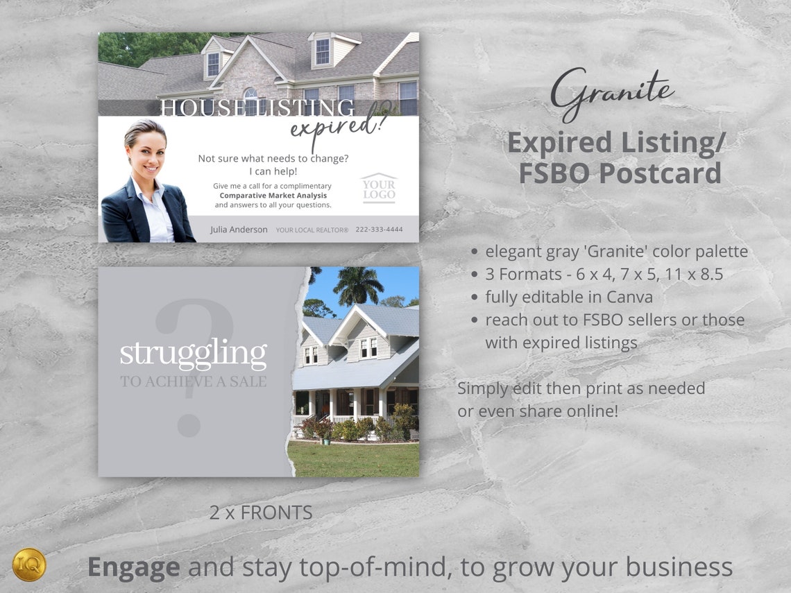 Real Estate Postcard Template, Expired Listing Postcard, FSBO Postcard ...