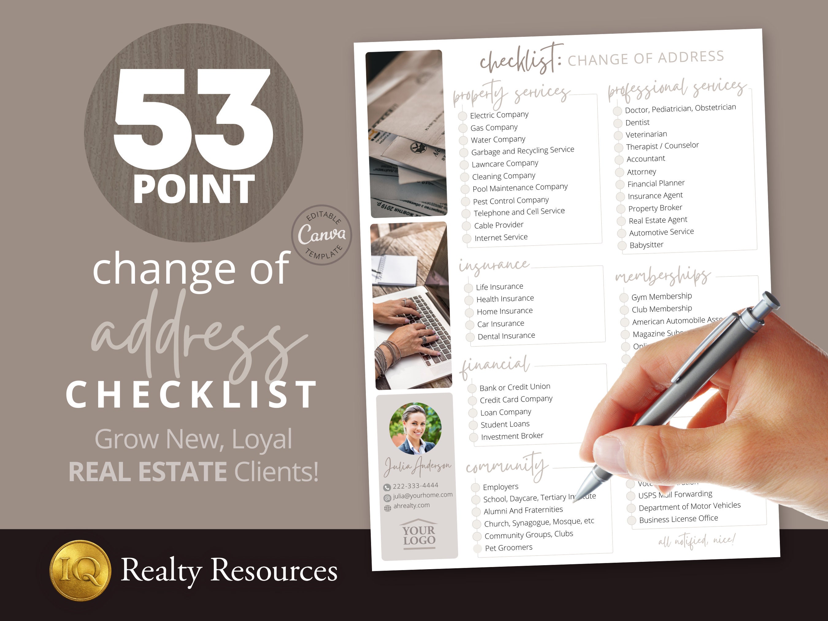 Real Estate Change of Address Checklist for Home Sellers and Buyers ...