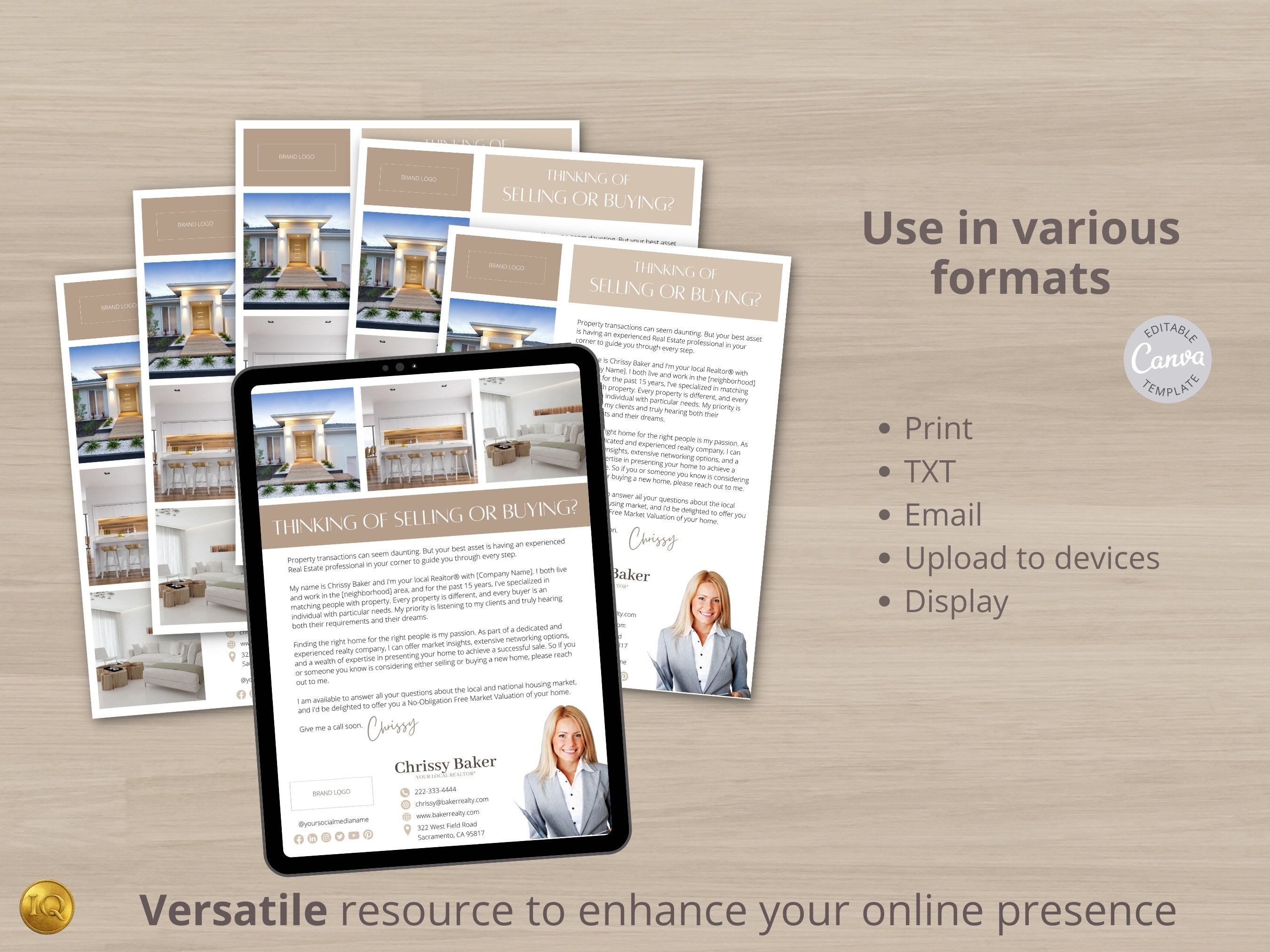 Real Estate Flyer Template, Buying or Selling, Realtor Introduction ...