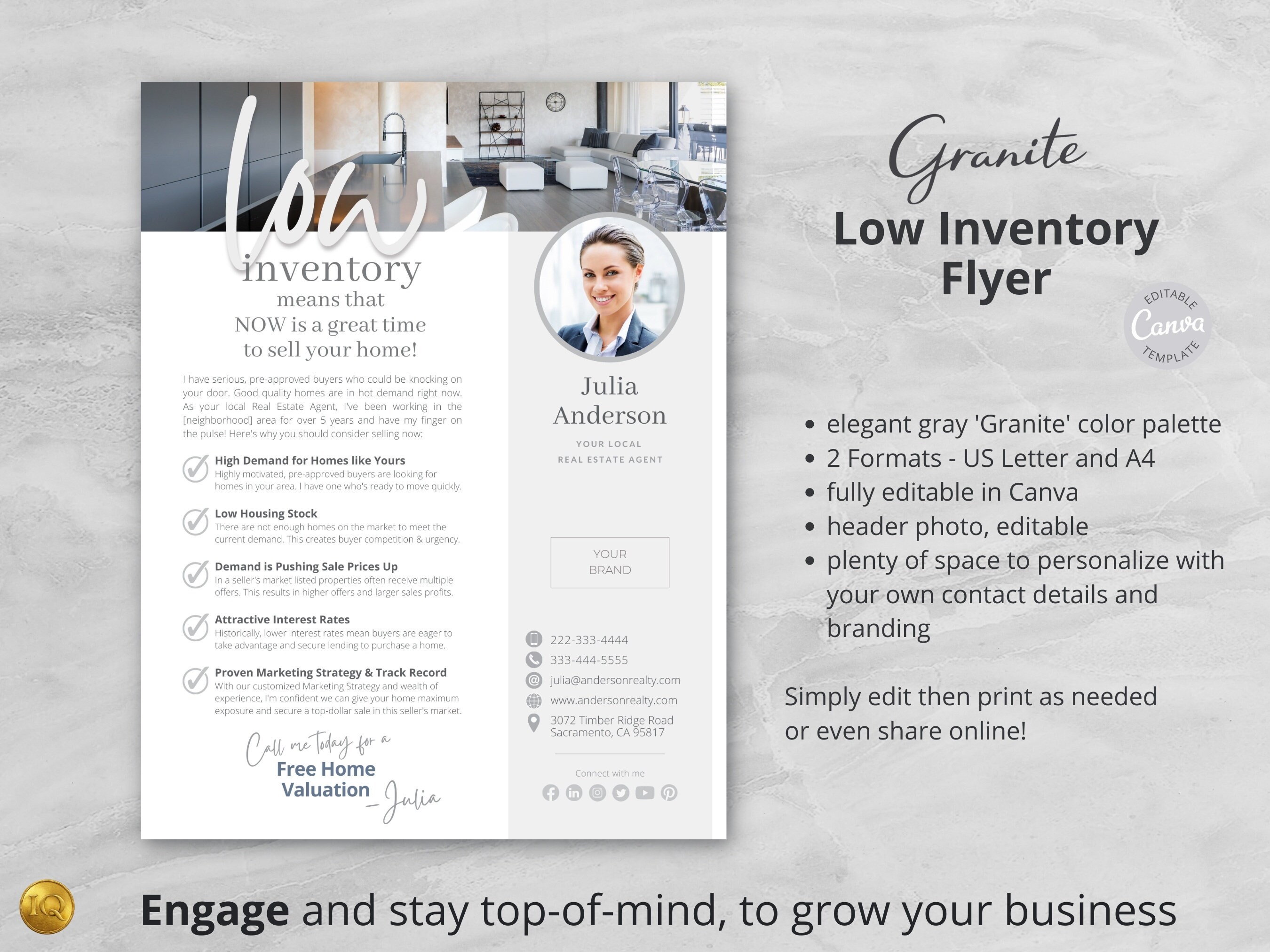 Real Estate Flyer Template, Low Inventory, Real Estate Marketing ...