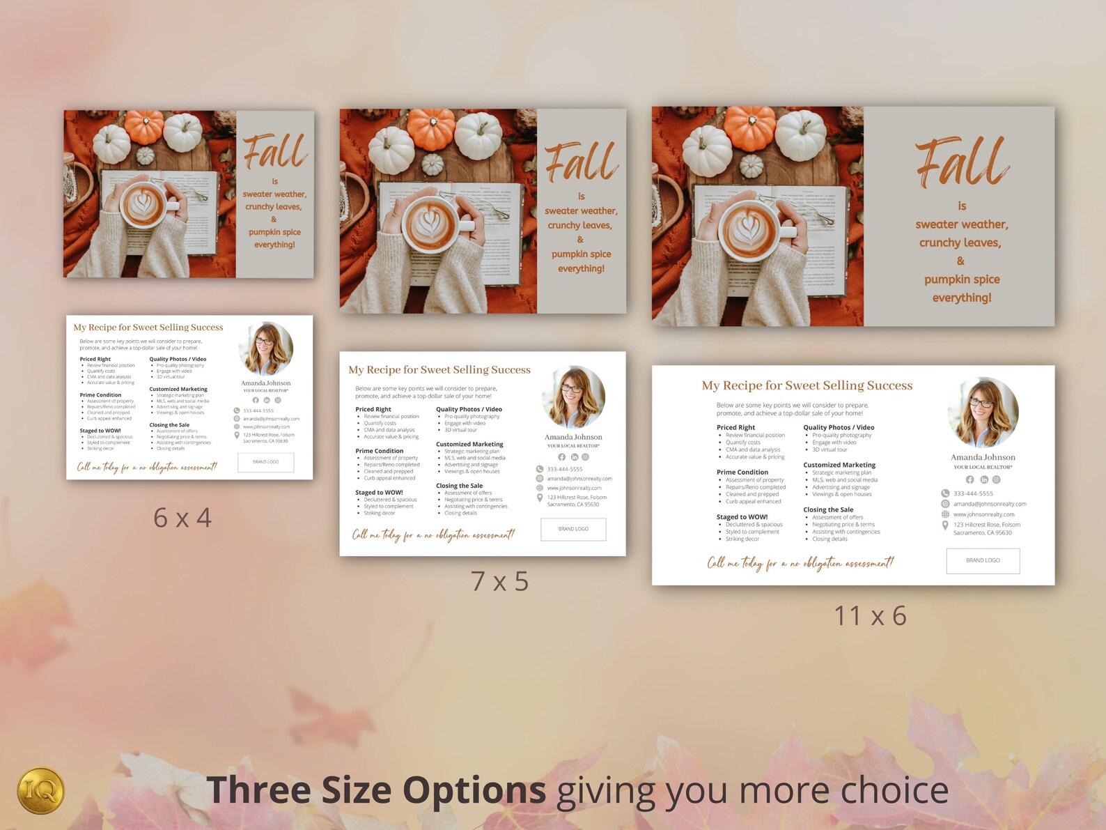 Fall Real Estate Postcard Bundle Thanksgiving Postcard - Etsy